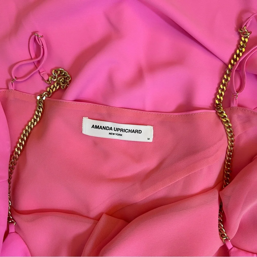 Amanda Uprichard | Dresses | Amanda Uprichard Hot Pink Silky Midi Slip ...